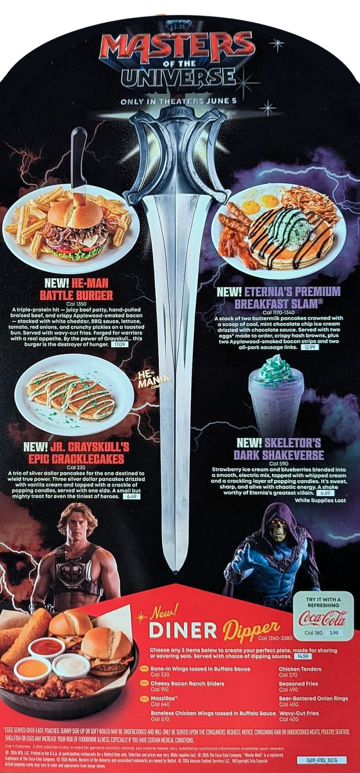 DENNY’S finally announces “Masters of the Universe” MOVIE MENU, plus 10 ...