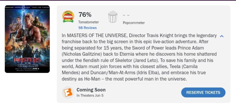 CRITICAL RATING: DAY 1 – “Masters of the Universe” ‘Stands Tall’ on ...